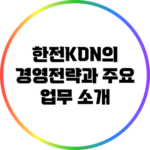 한전KDN의 경영전략과 주요 업무 소개